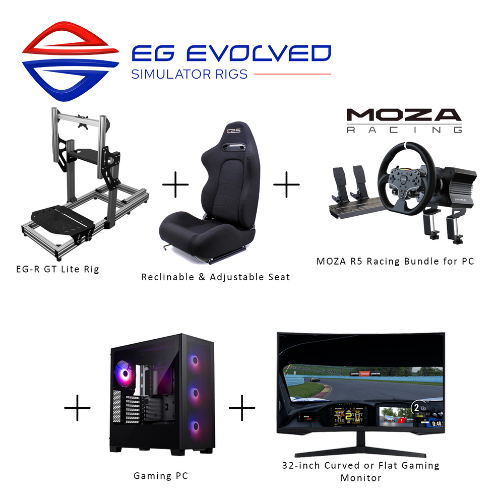 Complete Setup - MOZA R3 or R5 Bundle for PC – EG Evolved Simulator Rigs