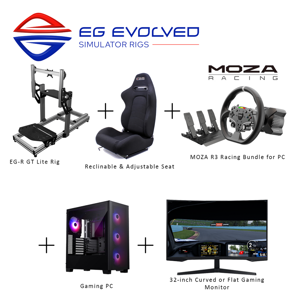 Complete Setup - MOZA R3 or R5 Bundle for PC – EG Evolved Simulator Rigs