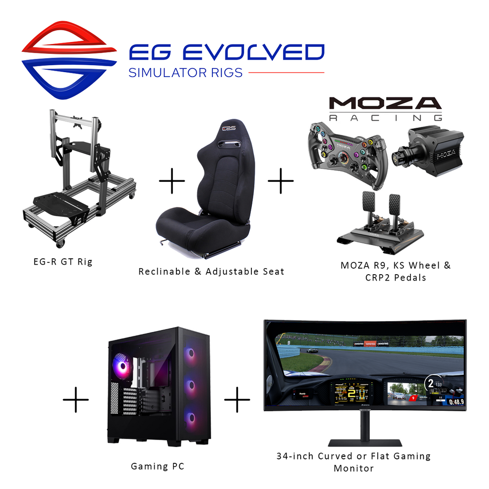 Complete Setup - MOZA R9 or Simagic AlphaMini – EG Evolved Simulator Rigs